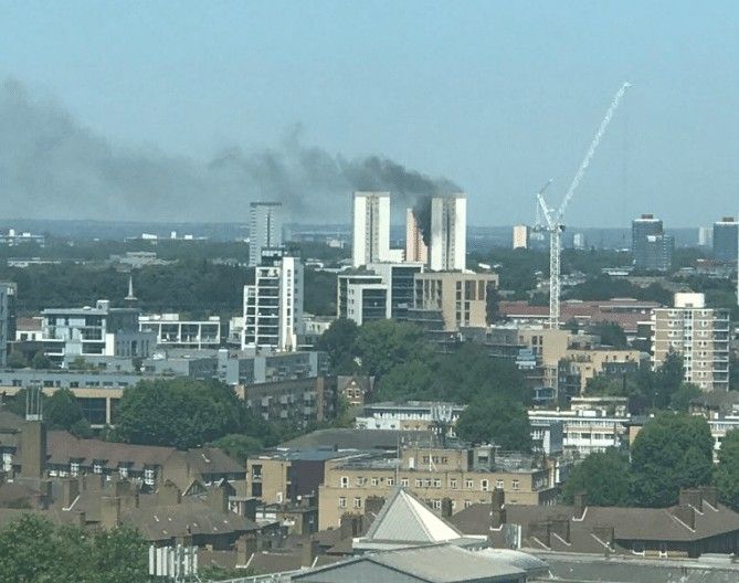 Breaking: Fire breaks out in high rise flats in Mile End