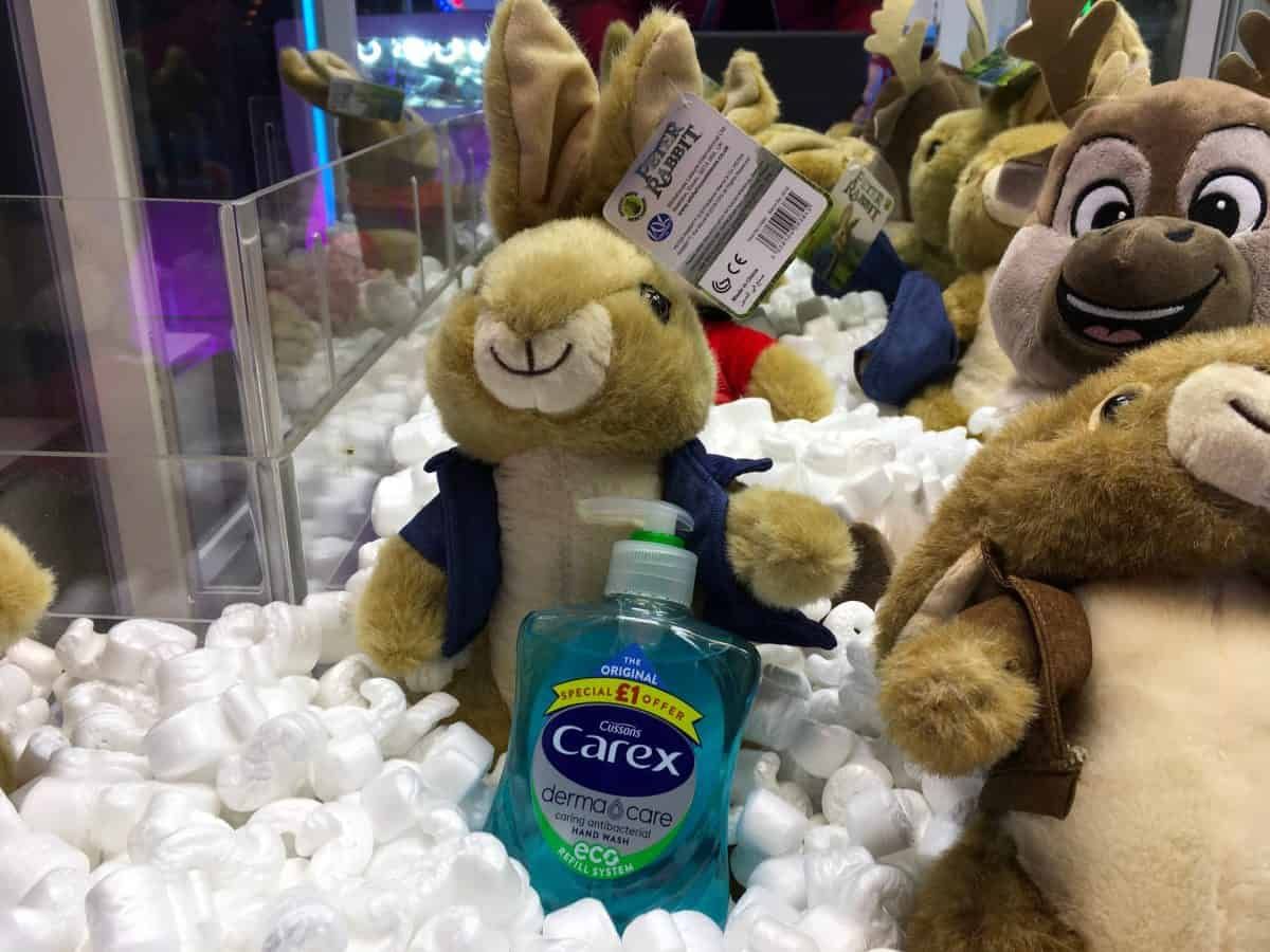 Arcade owner puts toilet roll, soap & hand sanitiser in grabber machines
