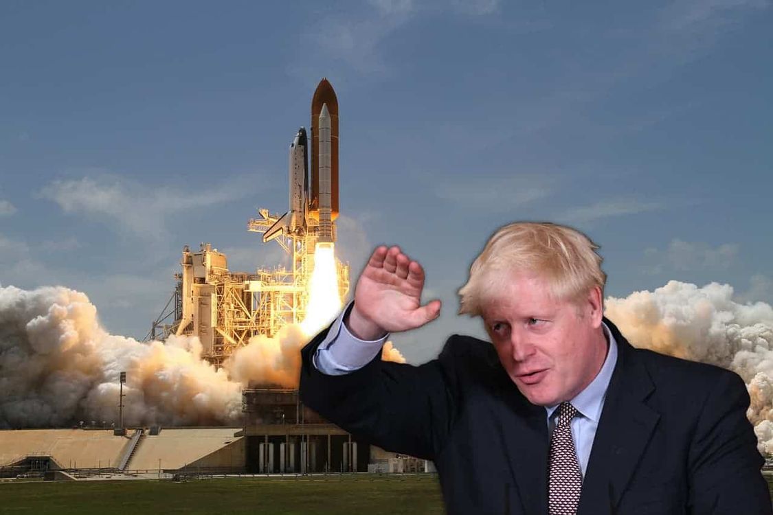 Boris announces 'galactic Britain' amid pandemonium at the pumps