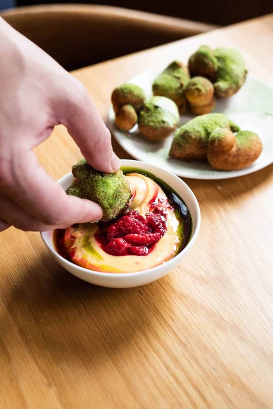 Townsend beignets recipe, with custard and berries