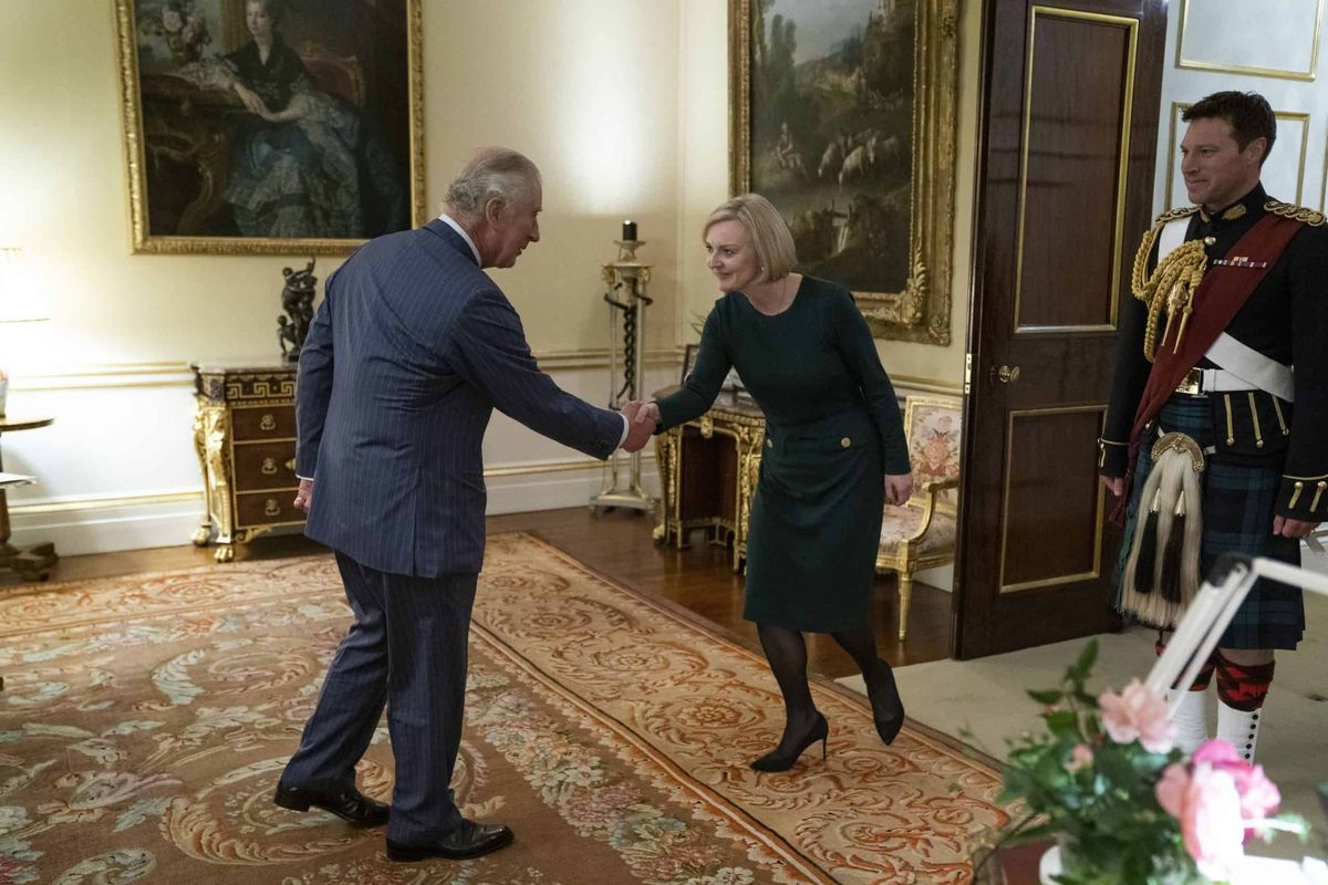 Charles heard uttering 'back again, oh dear' as he welcomes Truss