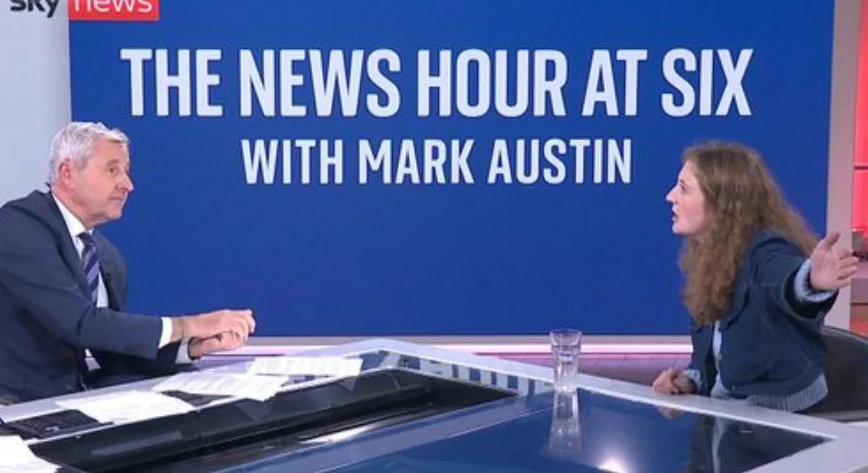 Just Stop Oil activist in tense showdown with presenter