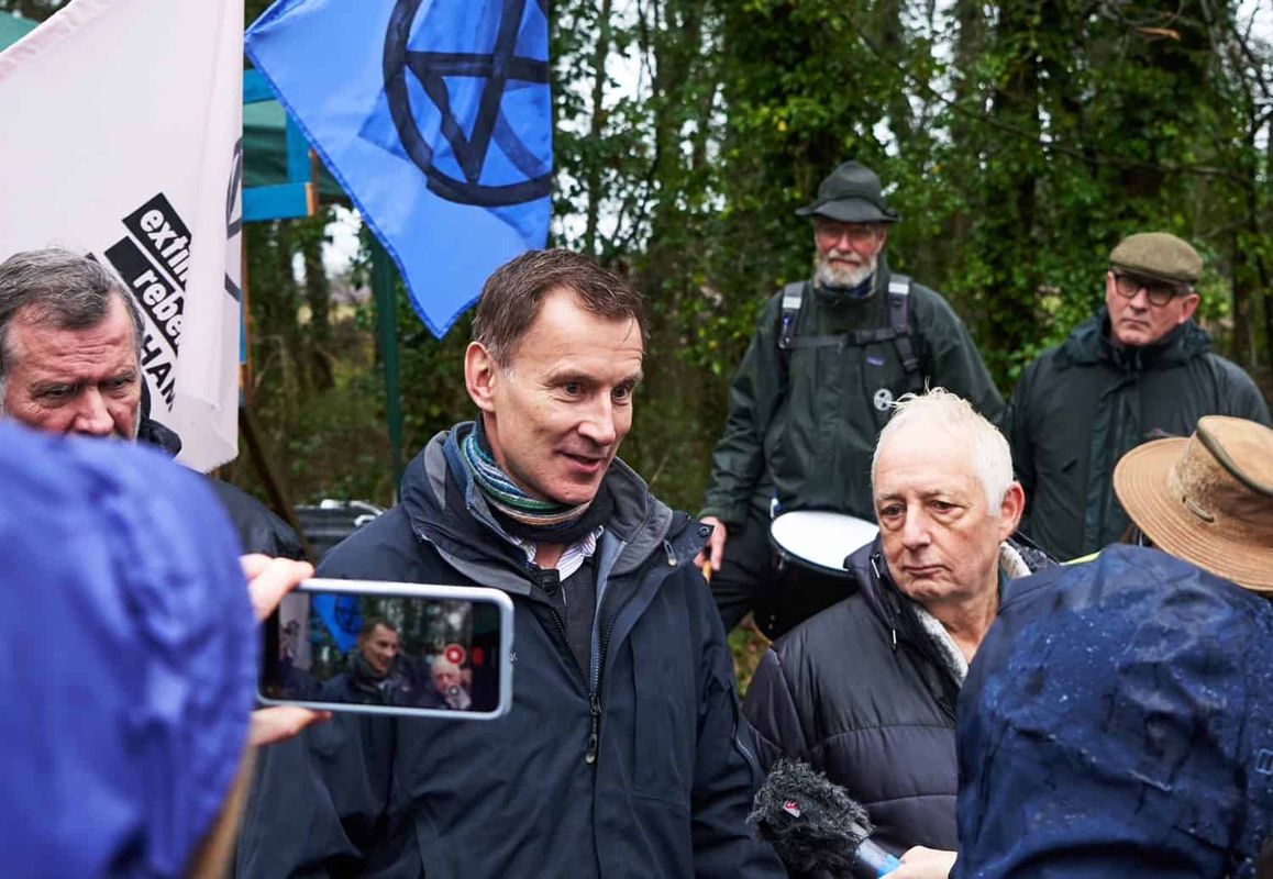 Jeremy Hunt pictured at an Extinction Rebellion protest