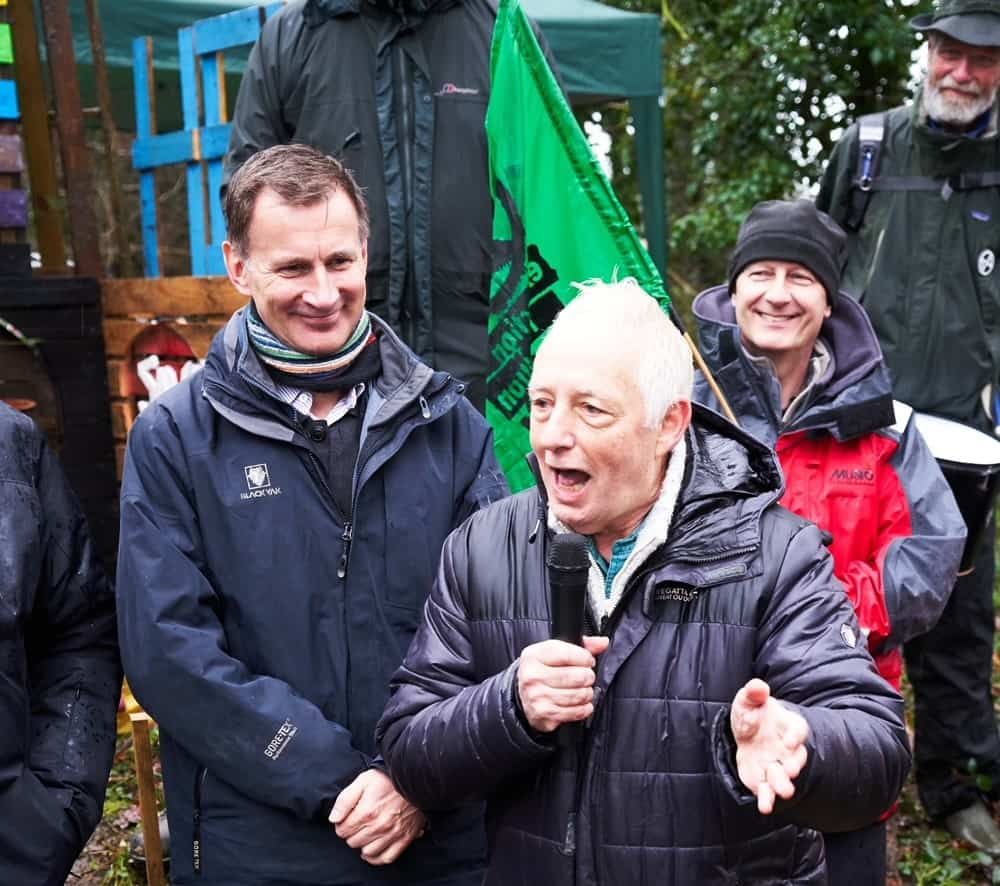 Jeremy Hunt pictured at an Extinction Rebellion protest