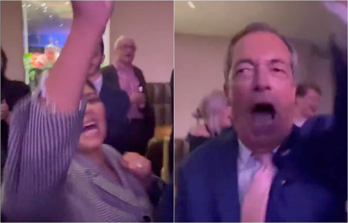 Priti Patel filmed dancing with Nigel Farage