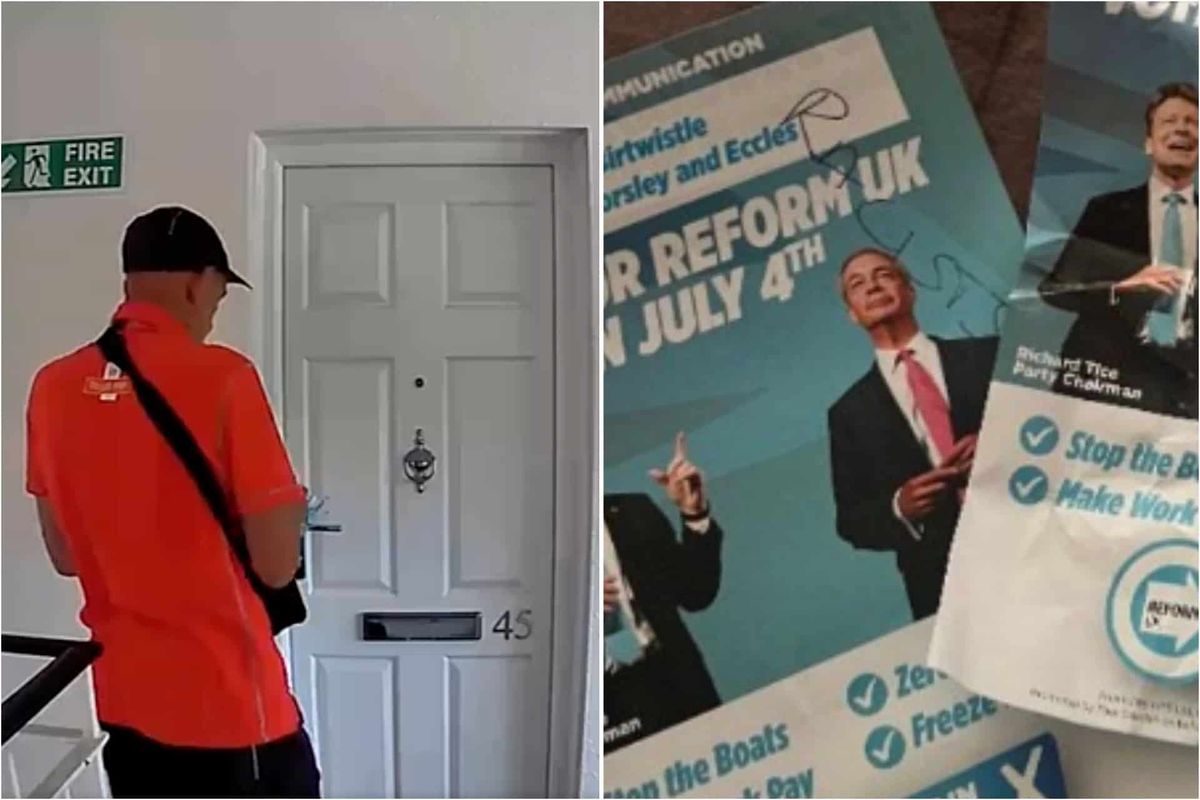 Royal Mail postman filmed writing 'racists' on Reform UK leaflets