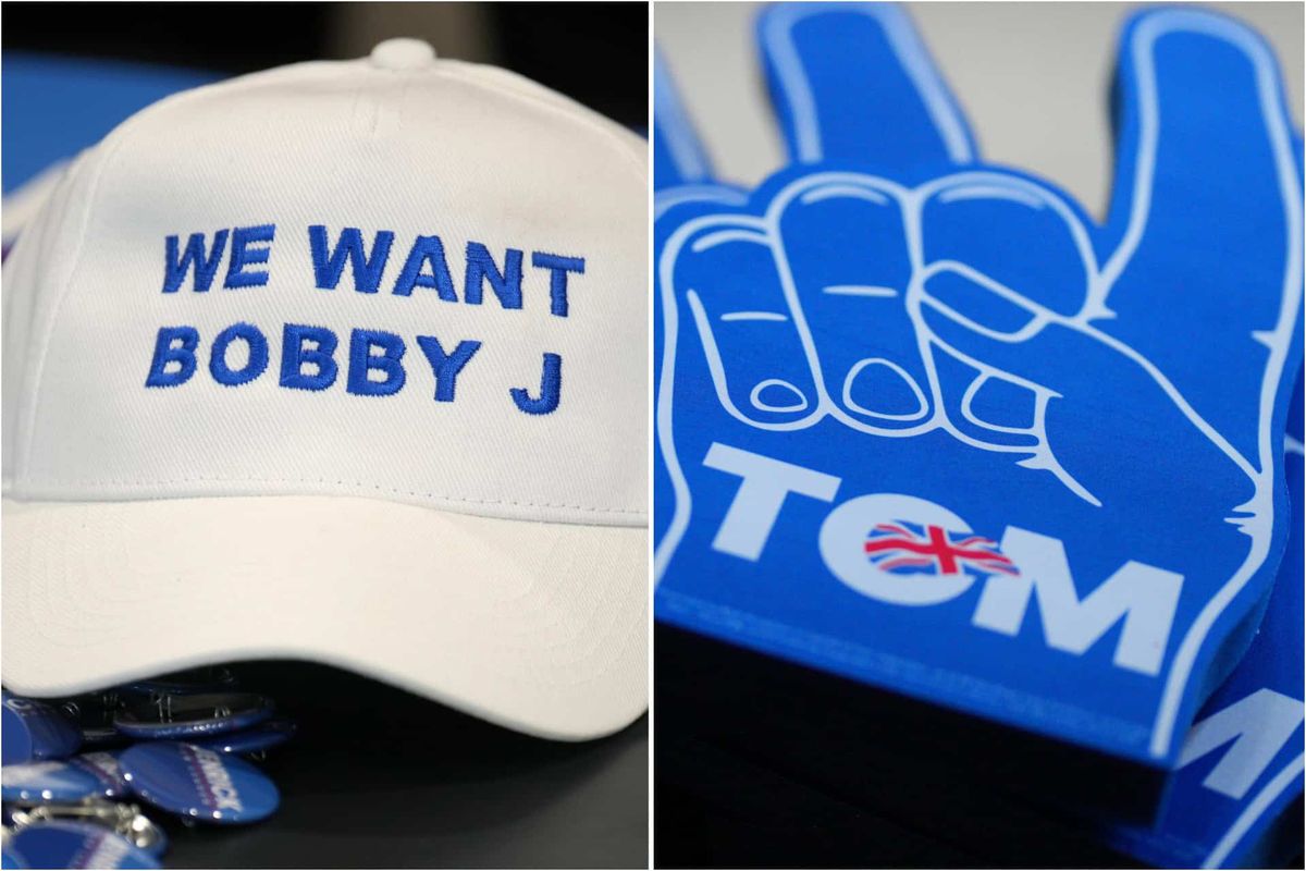 Tom 'Tugentan' and 'Bobby J' caps among Tory Party merch