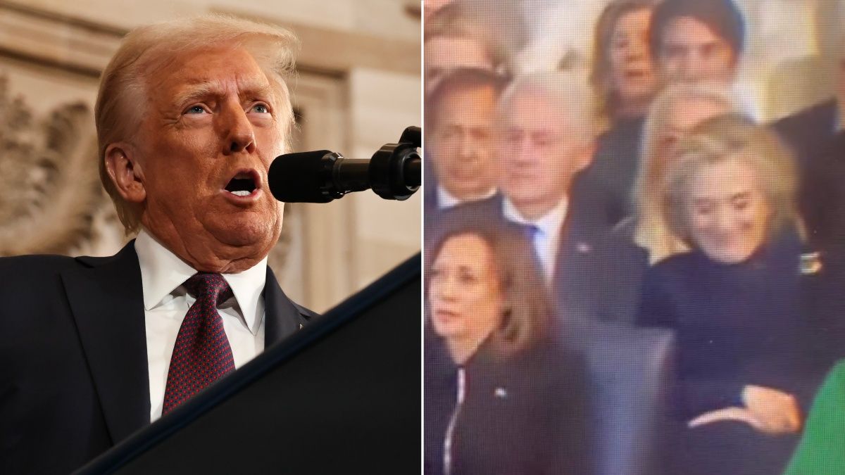 Hilary Clinton bursts into laughter as Donald Trump announces Gulf of ...