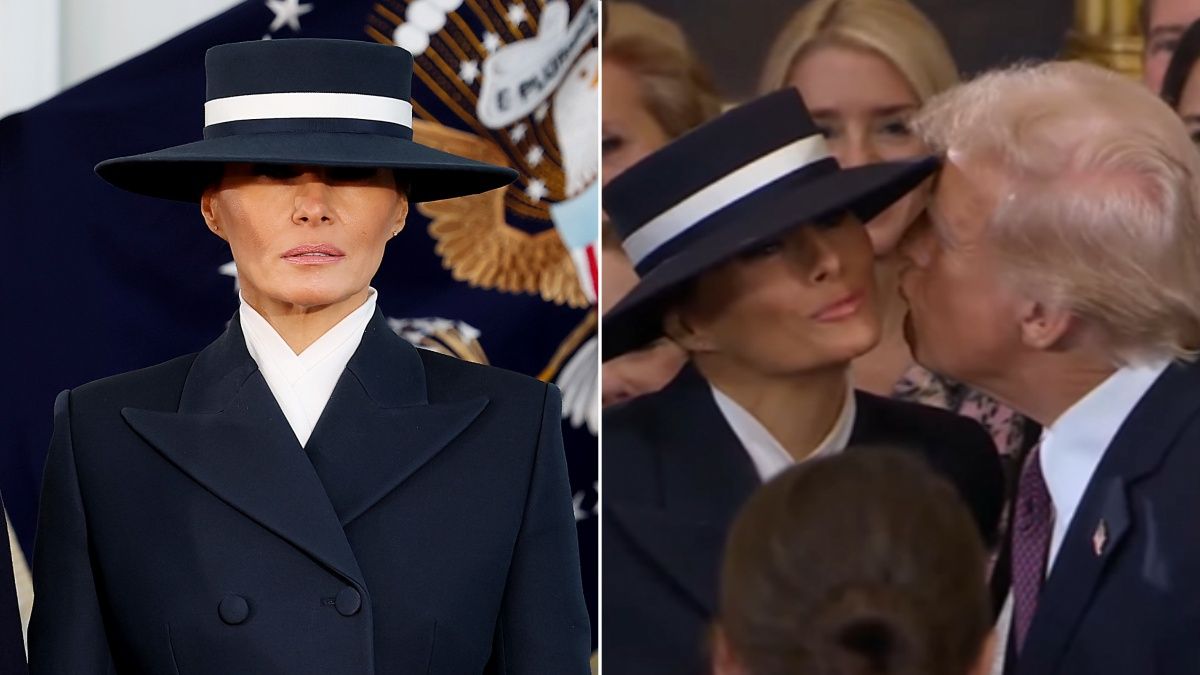 People think they've figured out why Melania wore a rimmed hat