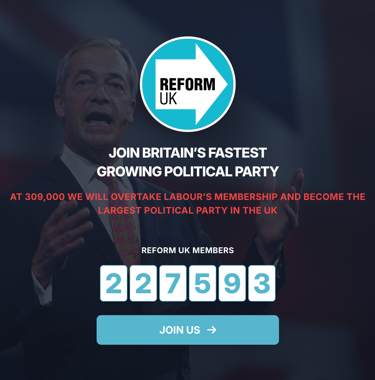 Reform's membership 'falls by almost 10,000 in a month'