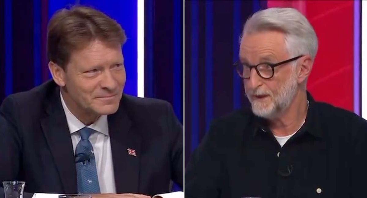 Billy Brag embarrasses Richard Tice over flag pin blunder