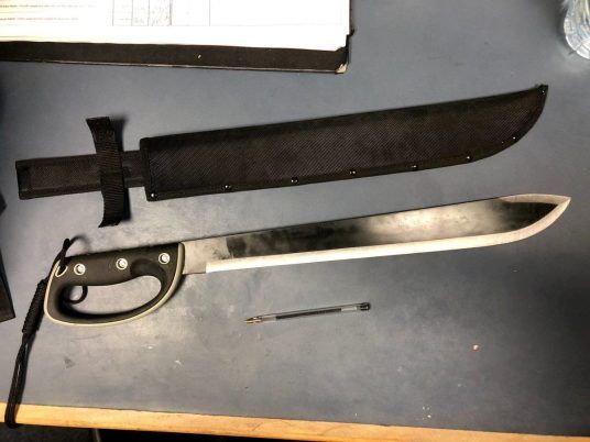 machete seized off schoolboy after Trump London knife war zone speech