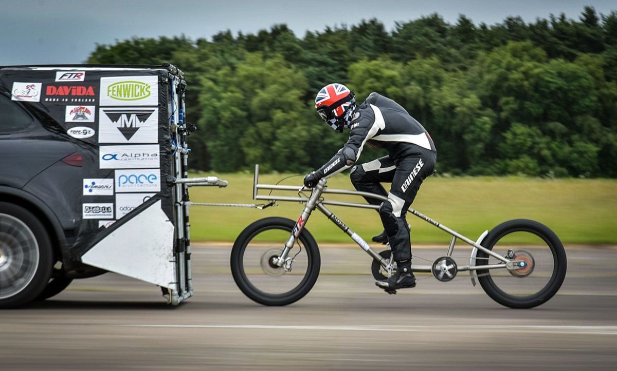 Cyclist becomes fastest man on two wheels after smashing land speed record