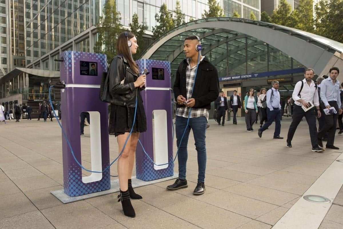 World's first "human charging point" unveiled in Canary Wharf