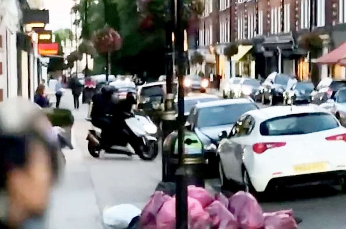 Moment London moped robbers take £25,000 Rolex at knifepoint