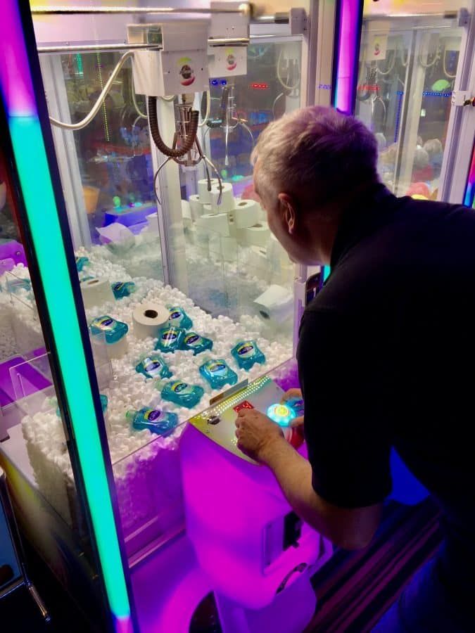 Arcade owner puts toilet roll, soap & hand sanitiser in grabber machines