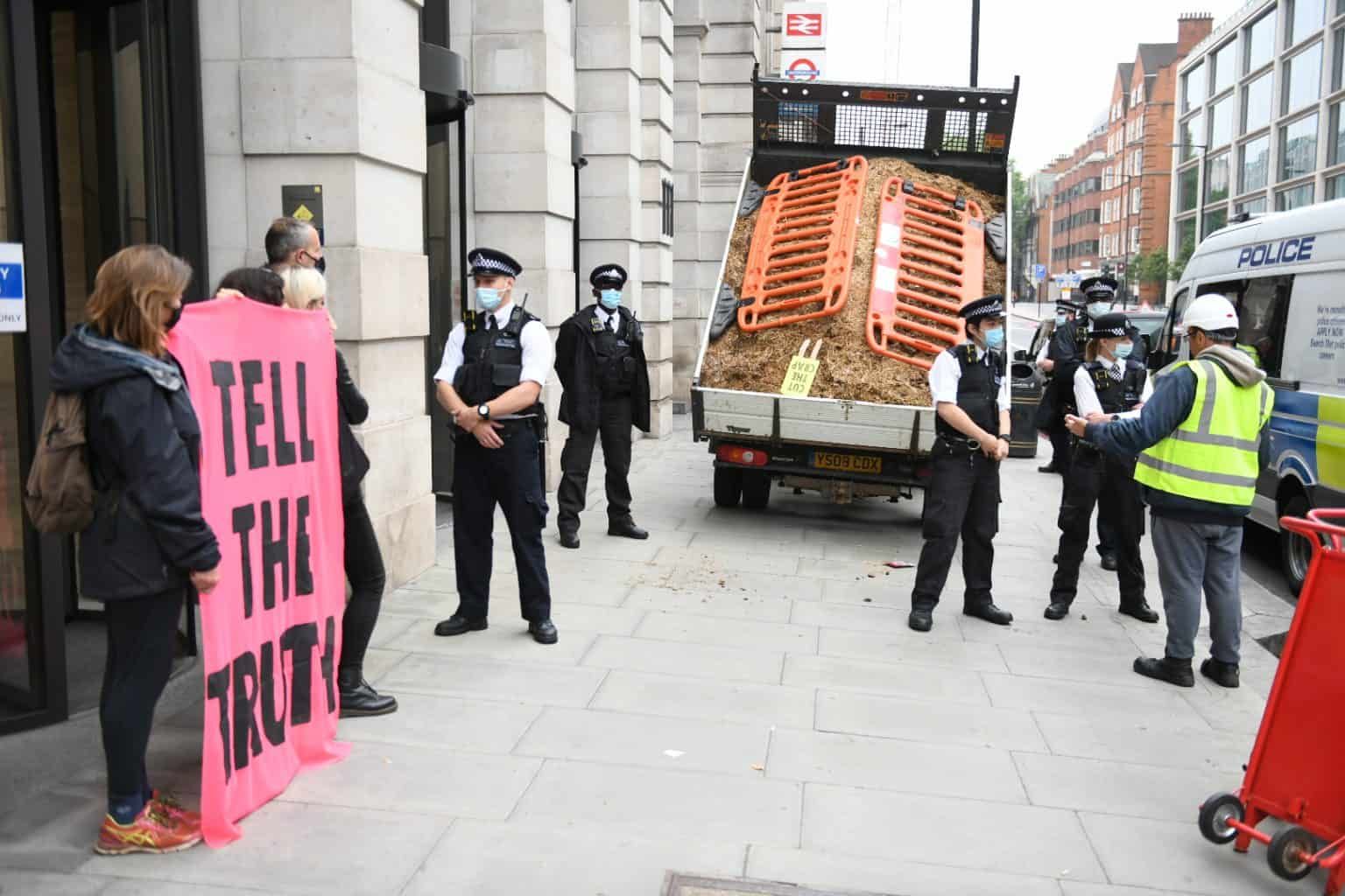 Extinction Rebellion dump 7 tons of horse manure outside Daily Mail ...