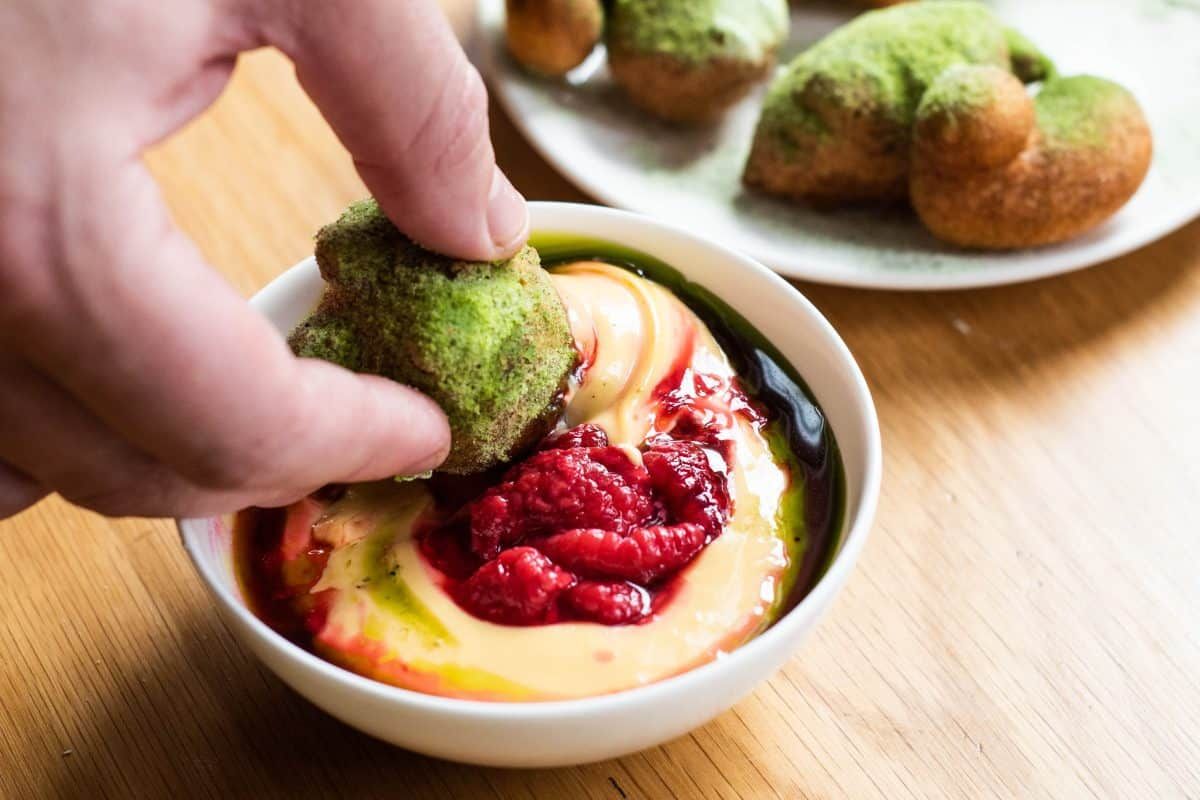 Townsend beignets recipe, with custard and berries