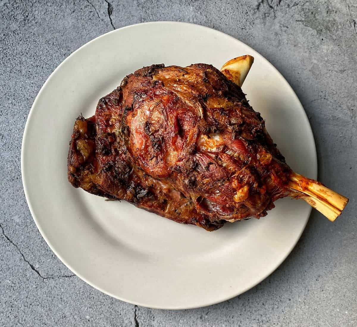 Lamb shoulder recipe, rubbed with rosemary and anchovy butter