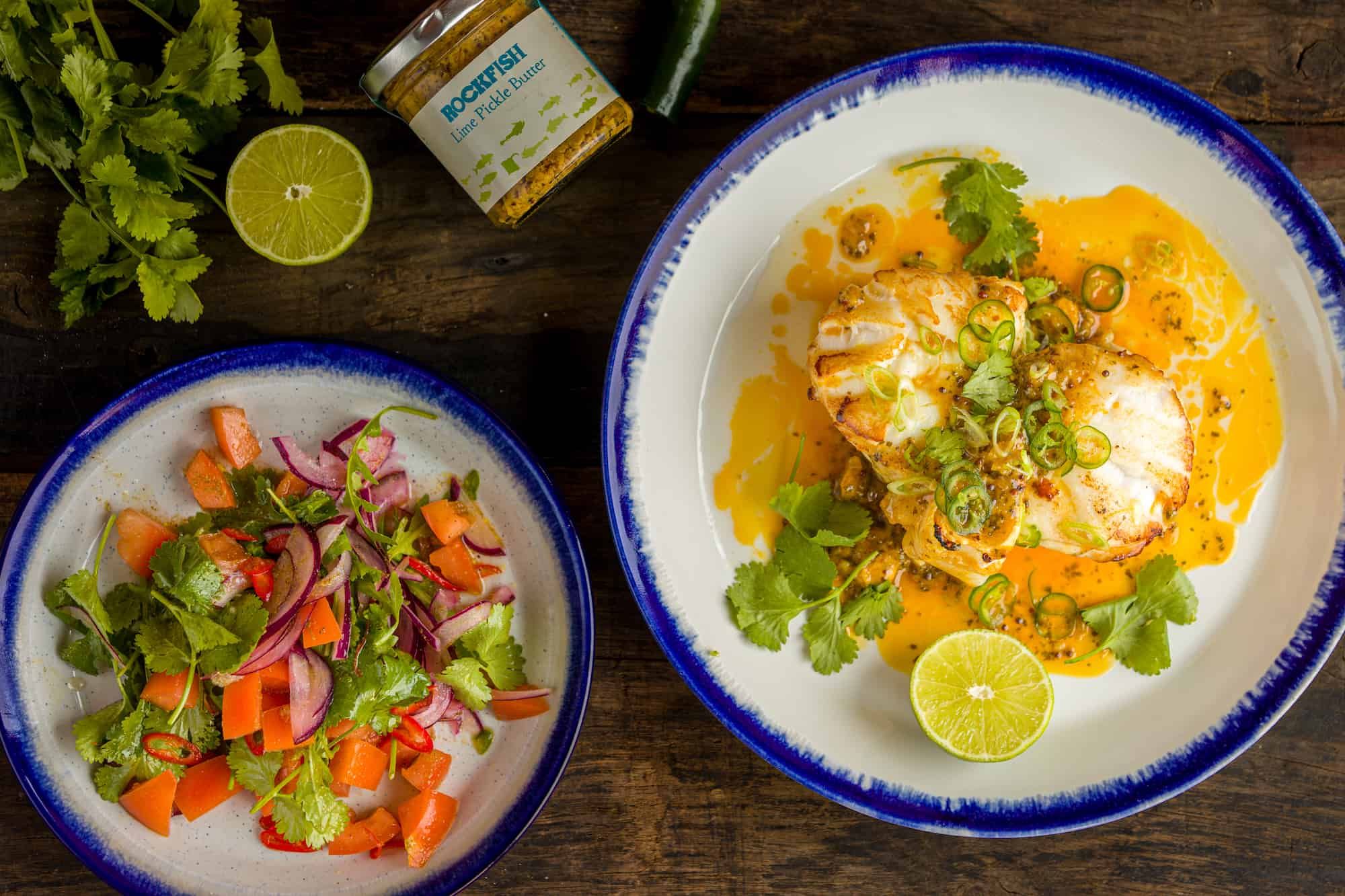 Monkfish chop recipe with lime pickle butter, from Mitch Tonks