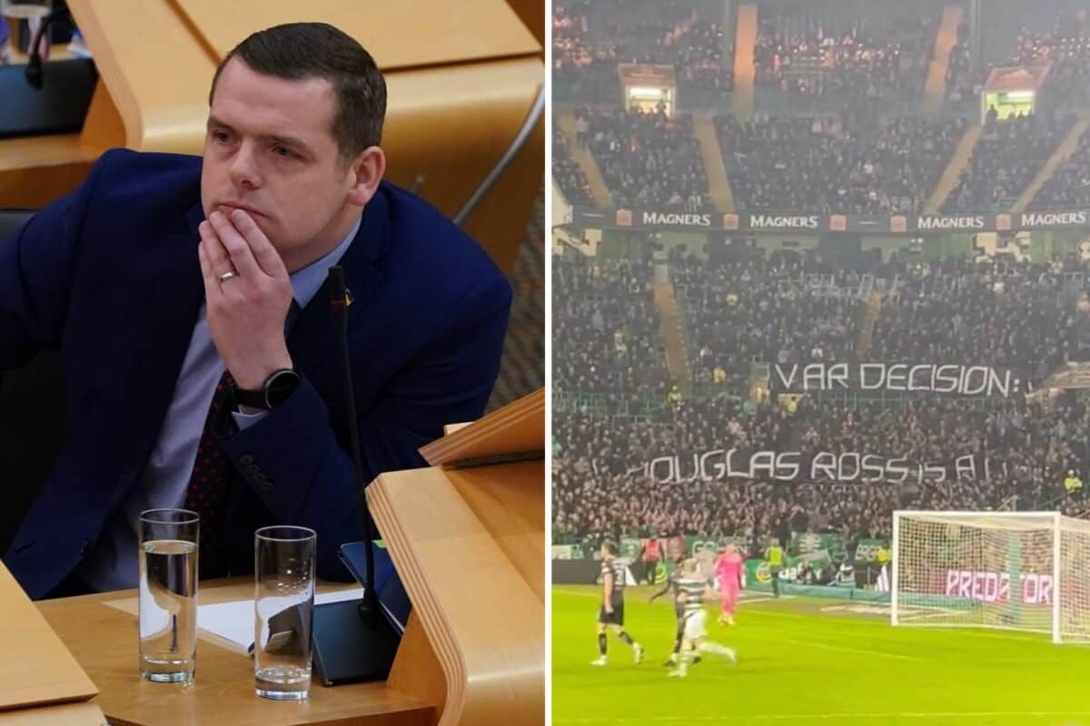 Douglas Ross responds to Celtic Park banner