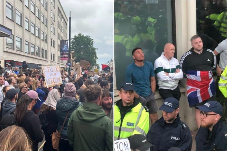Brighton counter-protesters outnumber would-be rioters by 100 to 1